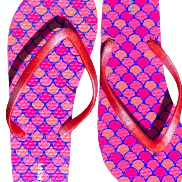 Old Navy | Shoes | Ladieswomen Girls Hot Pink Flip Flops Embroidery Two ...